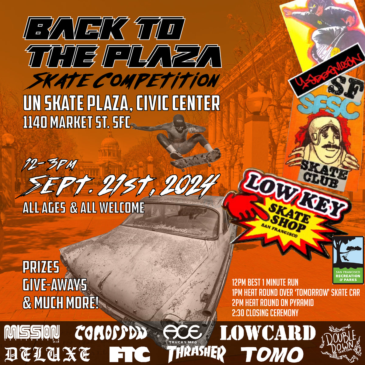 Low Key, Yaddamean, SF Skate Club "Back to The Plaza" Skate Jam at UN ...